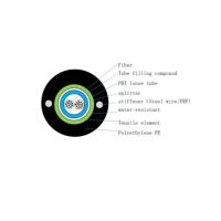 China Bow Type Tight Buffer Structure Outdoor Aerial Armored GYXTW 12 Cores Fiber Optic Cable for sale