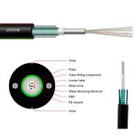 China Bow Type Tight Buffer Structure Outdoor Aerial Armored GYXTW 12 Cores Fiber Optic Cable for sale