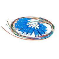 China FTTH SC UPC Simplex Colorful Fiber LSZH/PVC Singlemode SM 12cores Fiber Optic Pigtail for sale
