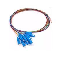 China FTTH SC UPC Simplex Colorful Fiber LSZH/PVC Singlemode SM 12cores Fiber Optic Pigtail for sale