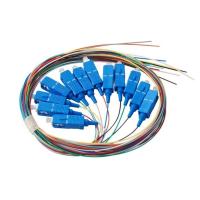 China FTTH SC UPC Simplex Colorful Fiber LSZH/PVC Singlemode SM 12cores Fiber Optic Pigtail for sale