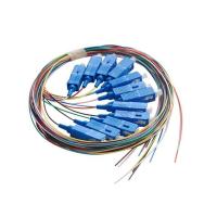 China FTTH SC UPC Simplex Colorful Fiber LSZH/PVC Singlemode SM 12cores Fiber Optic Pigtail for sale