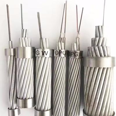 China 210 kN Opgw Fiber Optic Communication Cable with 20% Acs and Stainless Steel Tube for sale