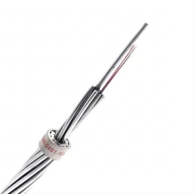 China 2-144 Cores Fiber Optic Overhead Cable Strip AA Wire Opgw Fiber Cable for Communication for sale