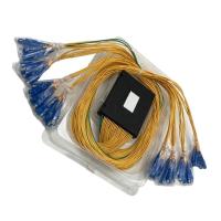 China 1x16 PLC Fiber Optic Splitter in FTTX Plastic Box with SC LC FC ST APC UPC PC Connector for sale