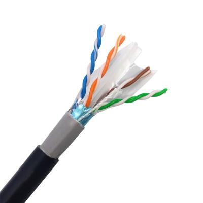 China 1000ft/305m Solid Bare Copper Double Shielded Cat 6A SFTP/SF/UTP Ethernet Network LAN Cable for sale