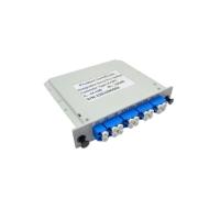 China FTTH LGX Type 1x2/1x4/1x8 LC UPC SM 0.9mm Fiber Optic PLC Splitter with PP Material for sale