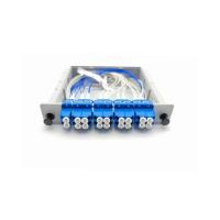 China FTTH LGX Type 1x2/1x4/1x8 LC UPC SM 0.9mm Fiber Optic PLC Splitter with PP Material for sale
