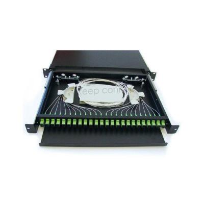 China Drawer Type Rack Mount Splicing Fiber Optic Patch Panel for Fiber Patch Cord Manufacture for sale