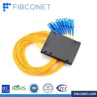 China 1x16 PLC splitter FTTX with ABS plastic box type and SC LC FC ST APC UPC PC connector for sale
