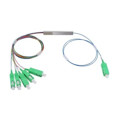 China FTTH Fiber Optic Equipment 1x5 PLC Splitter with Operating Wavelength 1260-1650nm for sale