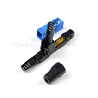 China Temperature Resistant Low IL FTTH SC UPC Singlemode Blue Optical Fiber Fast Connector for sale