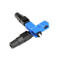 China Temperature Resistant Low IL FTTH SC UPC Singlemode Blue Optical Fiber Fast Connector for sale