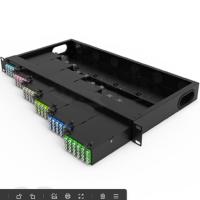 China Fiber Optic Equipment Patch Panel Cassette Module MPO Rack 1u 144 Core Upc/APC Black for sale