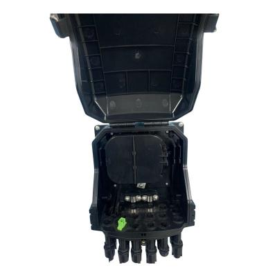China Black Septic Distribution Box for FTTH 1x8 1x16 Pole or Wall Mounted SC Optical Fiber for sale