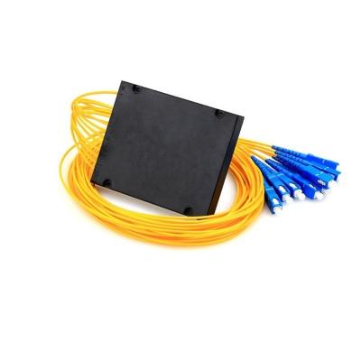 China FTTX Network ABS Box PLC Fiber Optic Splitter with SC LC FC ST APC UPC PC Connector for sale