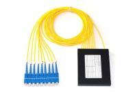 China FTTX Network ABS Box PLC Fiber Optic Splitter with SC LC FC ST APC UPC PC Connector for sale