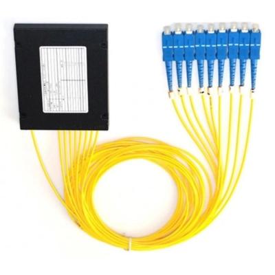 China Fiber Optical PLC Splitter 1X8 1X16 MM SM ABS Box SC APC/UPC for FTTH Requirement for sale