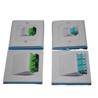 China FTTX Wall Outlet Box Indoor Mini Type SC LC SX DX APC/UPC 2/4 Port Fiber Optic Terminal for sale