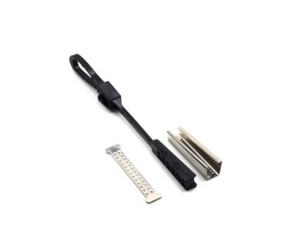 China FTTH Nylon and Metal Flat Optical Plastic Fiber Optic Drop Cable Black Fiber Tension Clamp for sale