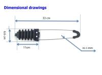 China 330*62*32 mm Fiber Optic Anchor Clamp for PA6 Stainless Steel Wire Tension Suspension for sale