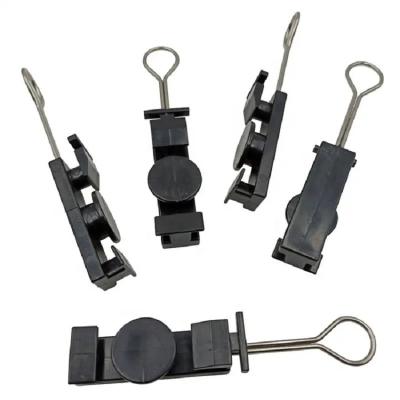 China Indoor and Outdoor Installation FTTH Optical Fiber Tension Clamp with Black Clamp for sale
