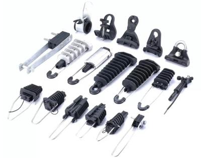 China 10 FTTH Fiber Optic Suspension ADSS Fiber Cable Dead End Cable Clamp Nylon Anchor for sale