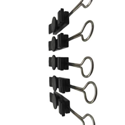 China High Tension Flat Cable Clamp ABS Plastic S-Anchor Clips for FTTH Accessories in Black for sale