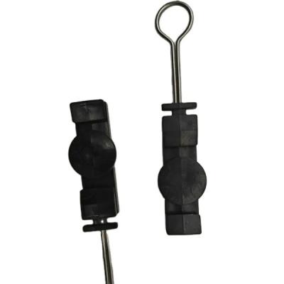 China 0.5-1.5kn Fiber Wire Clamp Made of 201 or 304 Nylon Material Fiber Optic Metal Hook for sale