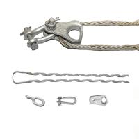 China Overhead Steel Pre-Twisted Cable with Aluminum Fiber Optic Anchor Tension Wire Clamp for sale