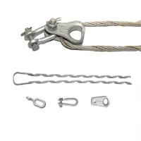 China Overhead Steel Pre-Twisted Cable with Aluminum Fiber Optic Anchor Tension Wire Clamp for sale