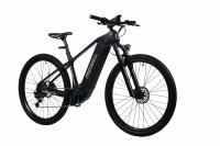 China Black Carbon Frame E-Powered Mountain Cycle With Hydraulic Disc Brake Performance And 36V 15.6Ah Battery Capacity for sale