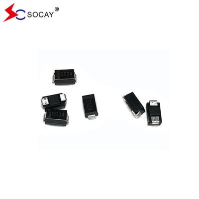 China 30V 3A 100A 500pF Schottky Barrier Diode SS33A in DO-214AC(SMA) Package for sale