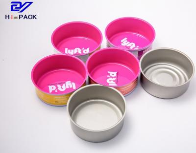 China Food Tins Vintage Empty Can, D65x27mm Folower Pink Color Printing Tin Can Box With Easy Open Lid (Y) for sale