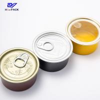 China Two Piece Tuna Tin Cans Sardine Round Tin Containers With Lids for sale