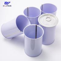 China 200 Gram 300 Gram Tin Box Round Purple 320ml Round Tin Containers for sale