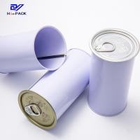 China Round Shape Drink Cans Metal 200 300 450 Gram Easy Open Tin Can For Fruit for sale