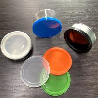 China Orange Plastic Lids For Tin Cans Blue Green Plastic Lids For Canned Dog Food for sale