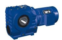 China Foot Mounted Blue Silver Black Bevel Gear Reducer For Industrial for sale