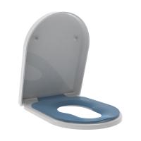 China Elongated D Shape Urea Toilet Seat 466x365mm Soft Close Anti-Bacterial Family Cover for sale