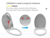China Elongated O Shape Baby Toilet Seat Urea PP Plastic Soft Close 471mm 361mm for sale