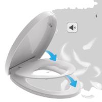 China Elongated O Shape Baby Toilet Seat Urea PP Plastic Soft Close 471mm 361mm for sale