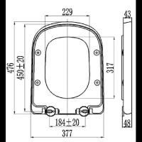 China Square Urea Toilet Seat with Soft Close 476mm x 377mm Slow Close for Bathroom Hotel Use for sale