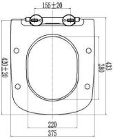 China UF Urea Toilet Seat Cover Soft Close 424x352mm Stainless Steel 304 Hinges Rust Resistant Square for sale