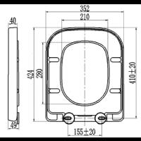 China Waterproof Thermoset Square Toilet Seat Cover Soft Close 444mm 370mm Urea Material for sale