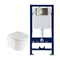 China Ceramic One Piece Wall Hung Toilet Bowl Dual Flush 4.5L/3L Concealed Cistern CE Certified for sale