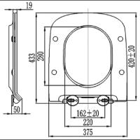 China Sunten UF PP Urea Toilet Seat Lid Soft Close 424x352mm Stainless Steel Hinges Hotel Use for sale