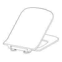 China Slim Square Shape Soft Closing Urea Toilet Seat with Quick Release Antibacterial 2.8kg for sale