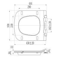 China Slim Square Shape Soft Closing Urea Toilet Seat with Quick Release Antibacterial 2.8kg for sale