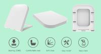 China European Standard Square Duroplast Soft Close Quick Release Toilet Seat 445mm 360mm for sale